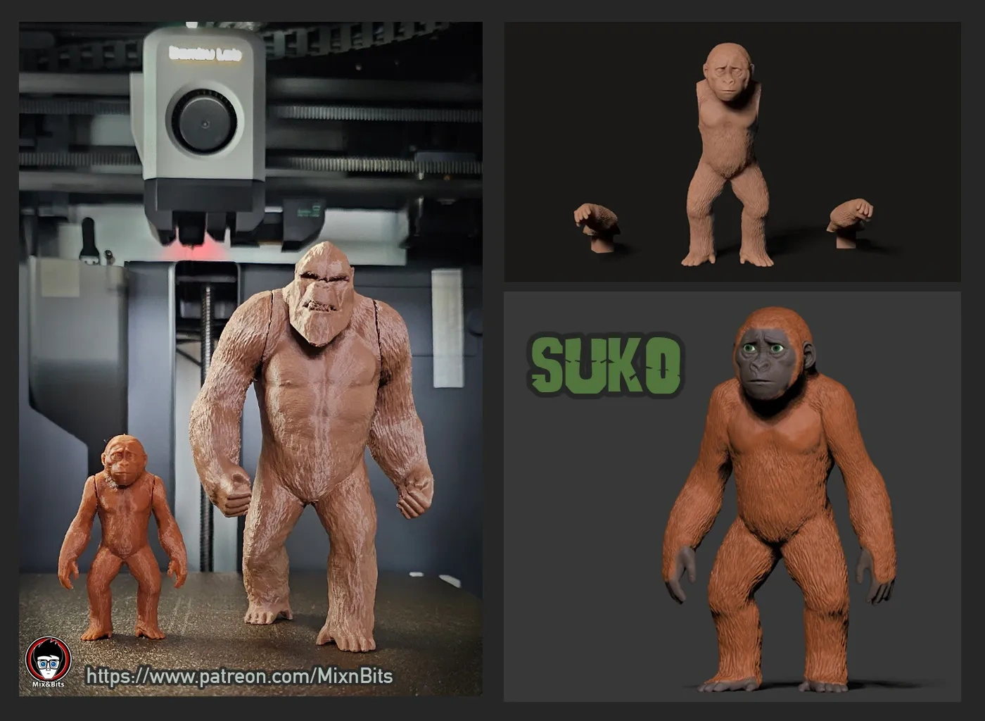 Suko: 哥斯拉x金刚 来自 MiX&BitS - MakerWorld