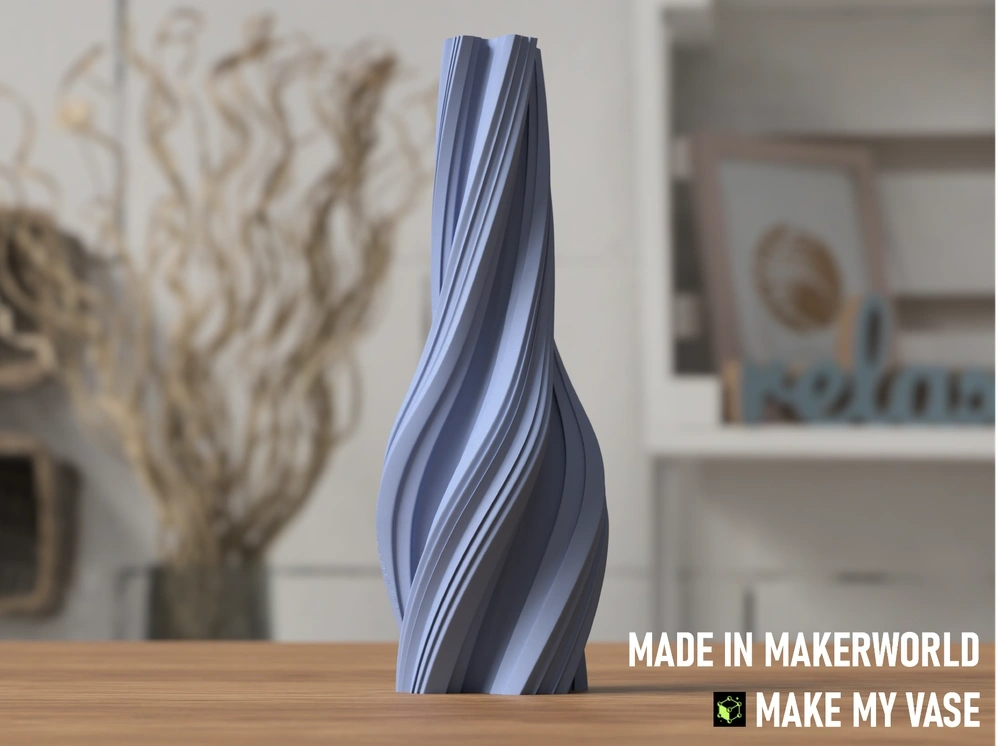 Twisted Vase (由Makerlab制作的Make My Vase) 来自 SabreDesign MakerWorld：免费下载 ...