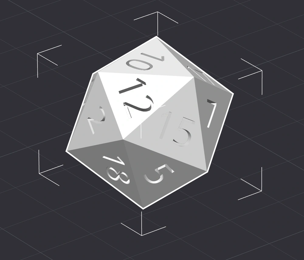 d20, 单色，可以超大尺寸 来自 eoosting - MakerWorld