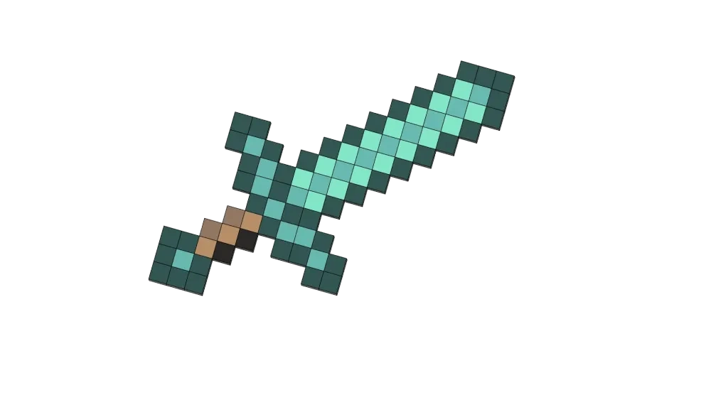 Minecraft钻石剑 来自 WF3Dprinting - MakerWorld