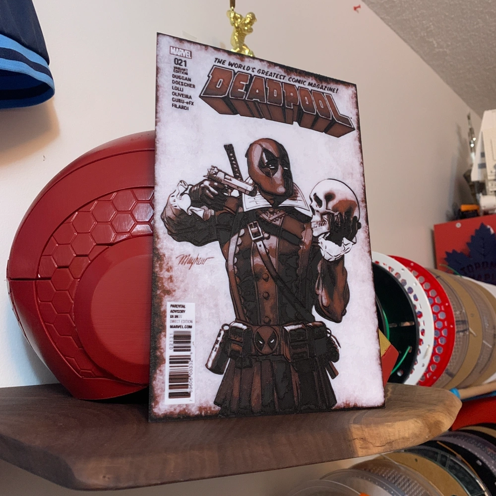 Deadpool漫画封面Hueforge 来自 ameen.r10 - MakerWorld