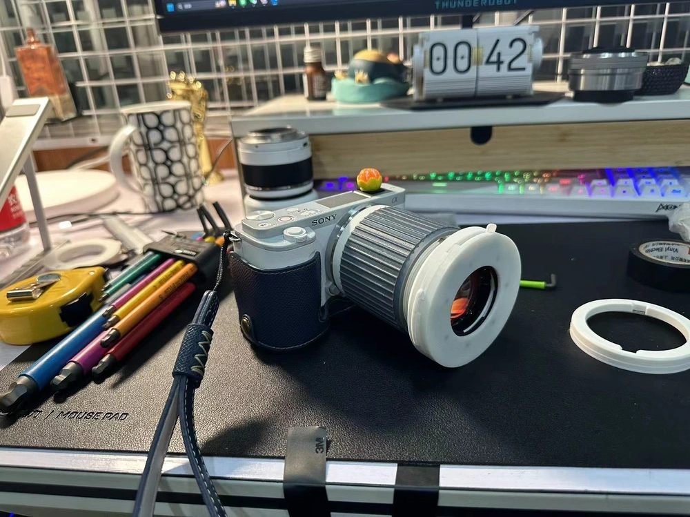 Machine Vision Lens工业线扫镜头，酒红镜头改装套件 来自 Tuzkiii MakerWorld：免费下载 3D 模型