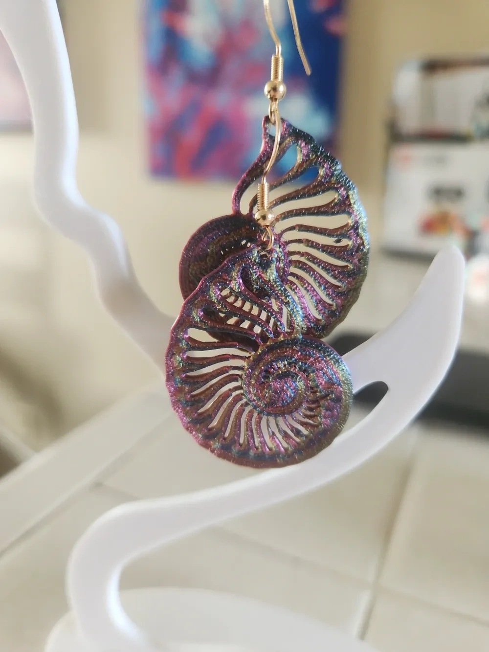 海螺鹦鹉螺耳环 来自 Cosmic Prints - MakerWorld