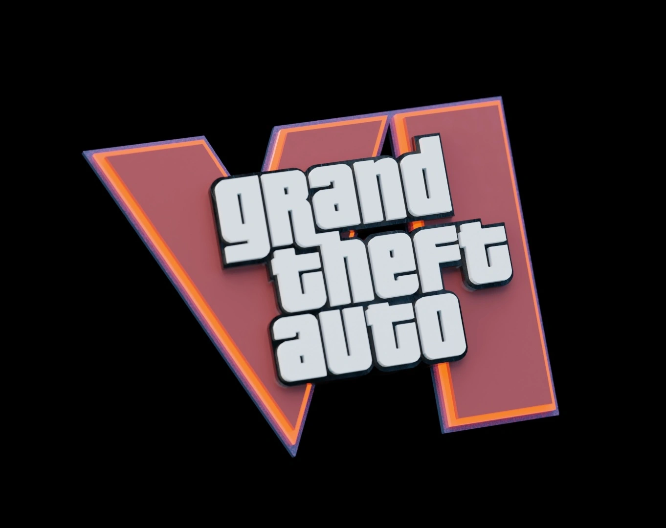 GTA VI (6) LOGO和钥匙扣 无需AMS 来自 Royal3D - MakerWorld