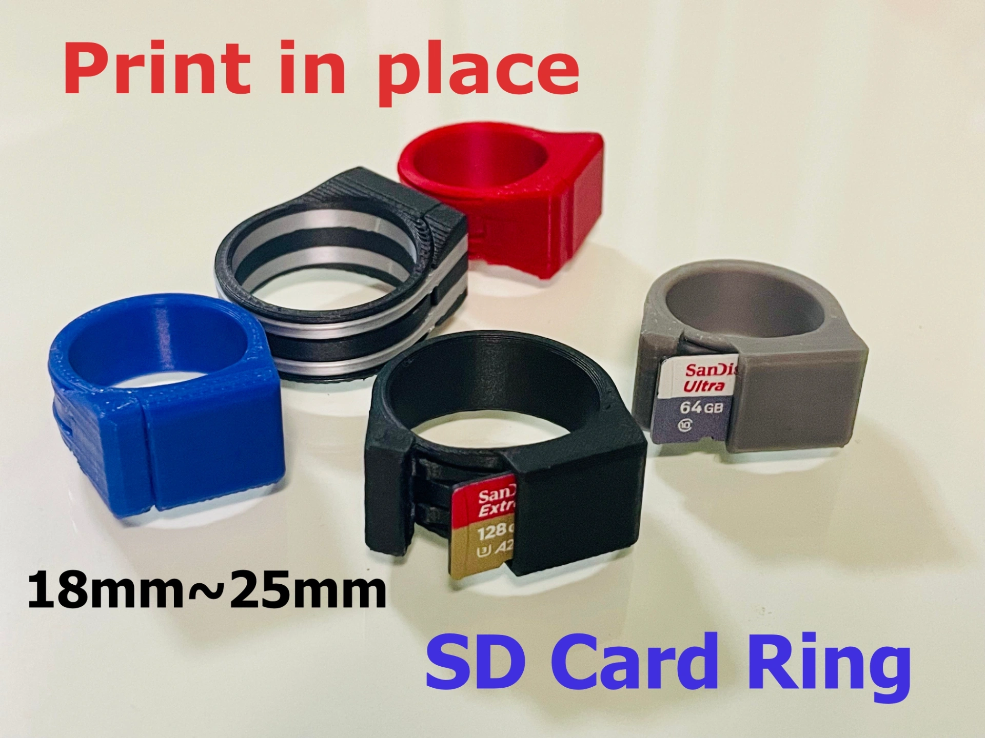 微型SD卡戒指 来自 Mars Electronic Services MakerWorld：免费下载 3D 模型