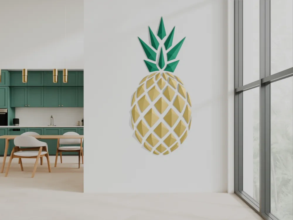 Geometric Pineapple wall art 来自 dgemily MakerWorld：免费下载 3D 模型