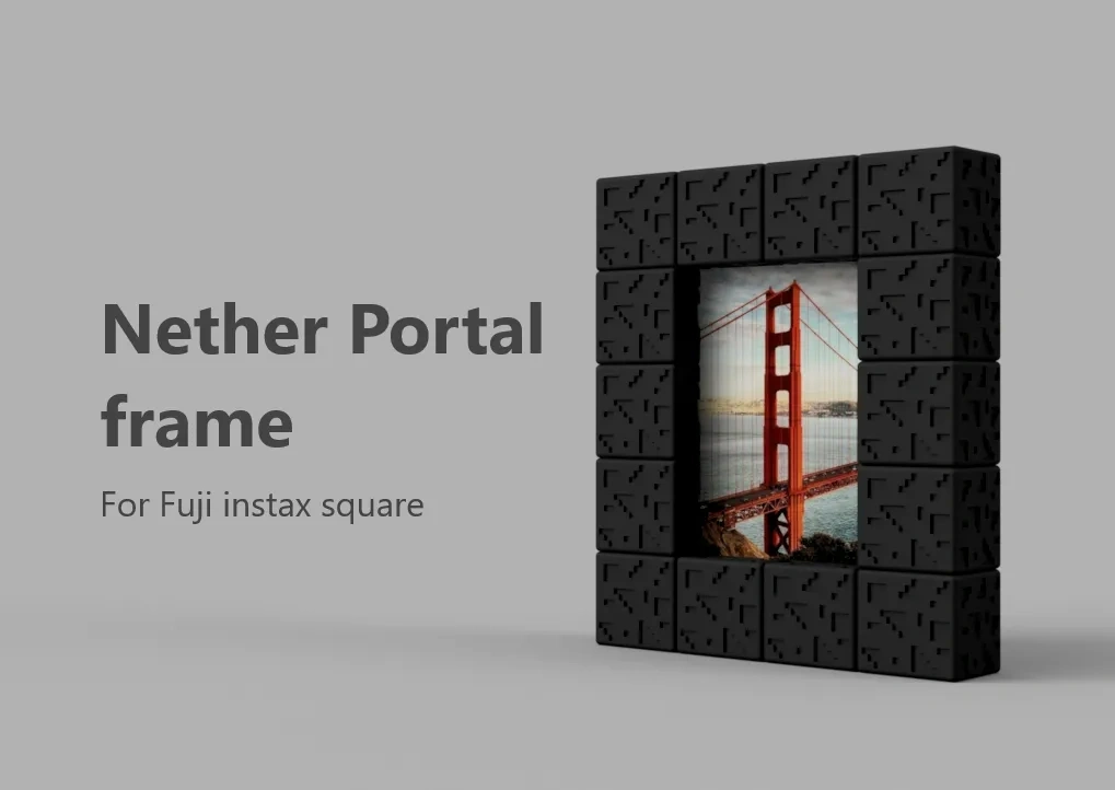 Minecraft nether portal instax photo frame 来自 Odbix - MakerWorld