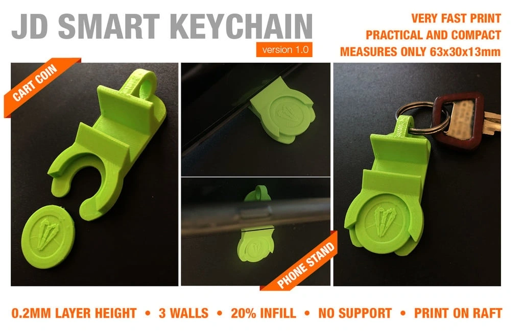 JD SMART KEYCHAIN v1.0 带购物车硬币和手机支架 来自 jakobdam - MakerWorld