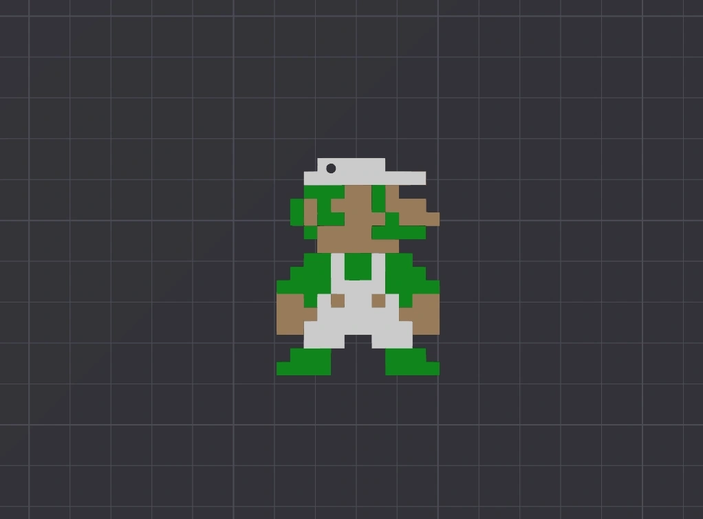 8位路易吉钥匙扣（超级马里奥） 来自 Fat Tony - MakerWorld