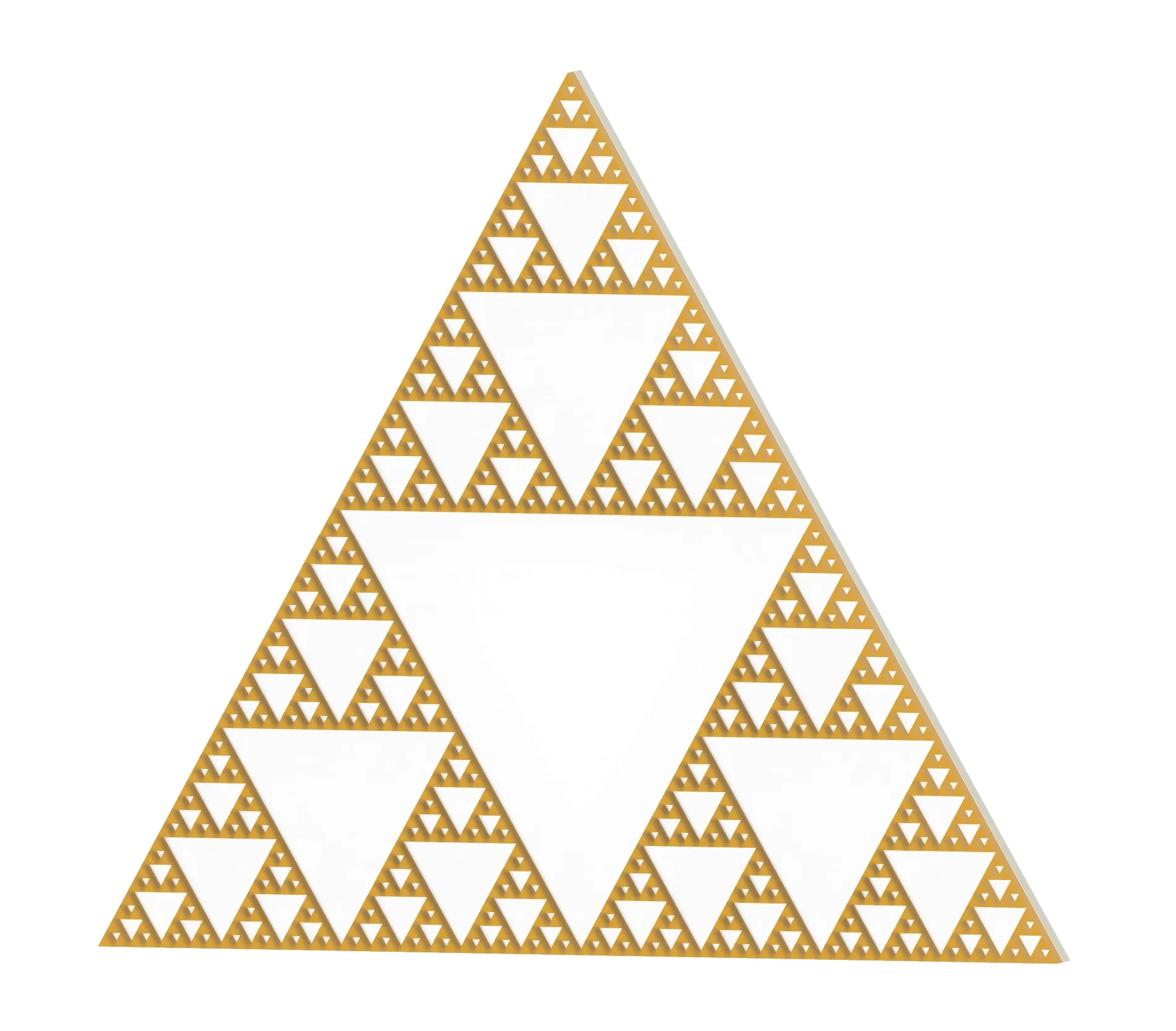 Python - turtle生成的Sierpinski Triangle，并自动转换为SVG格式并进行挤压 来自 mosselini1 ...