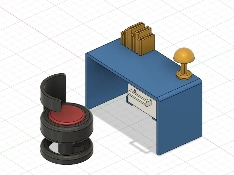 A modern office desk and chair set for Playmobil. 来自 kpidoff - MakerWorld