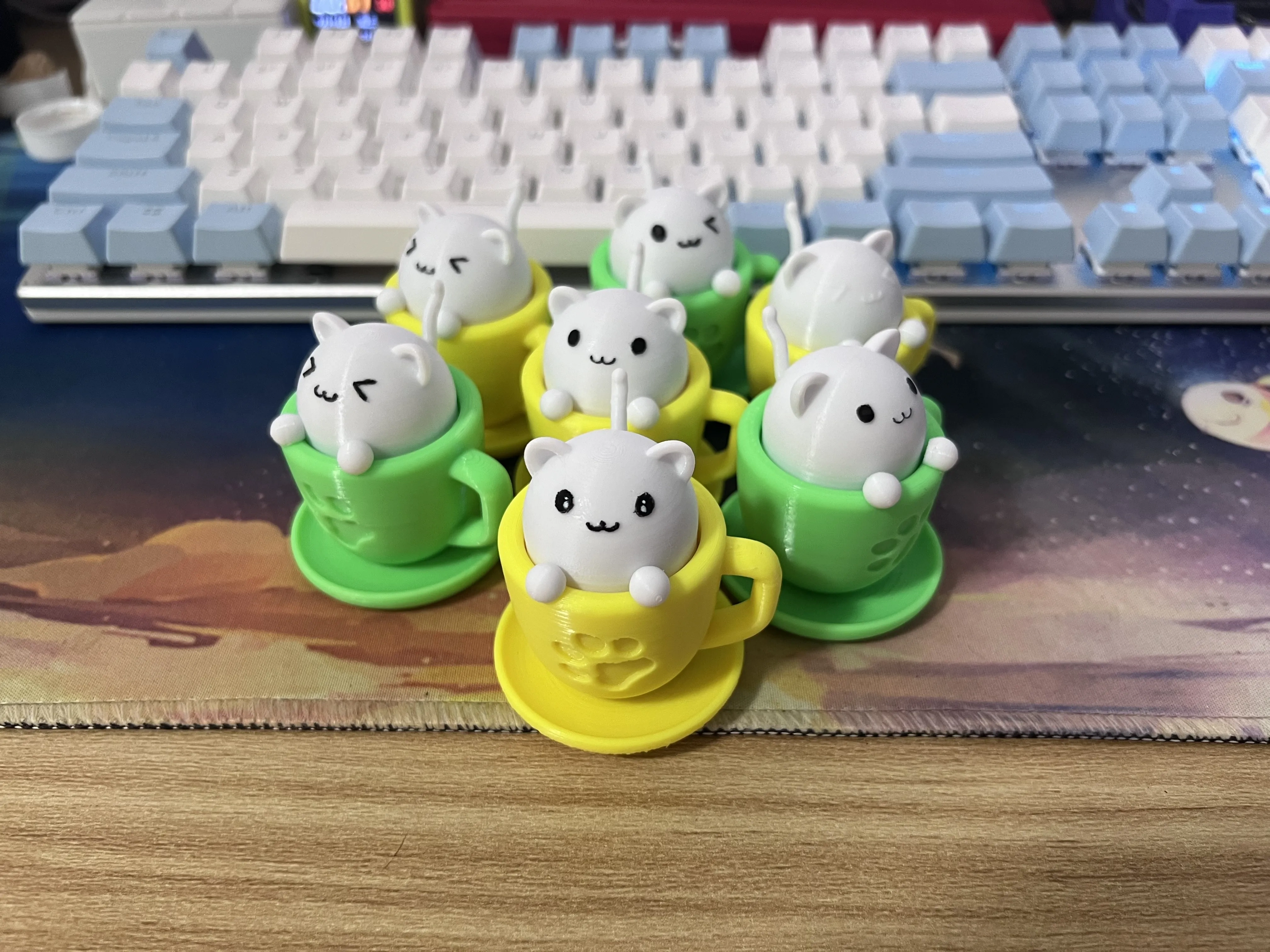 Stress Relief Cat Cup (Can be fitted with mechanical keyboard switches, or 3D printed axis) by ...