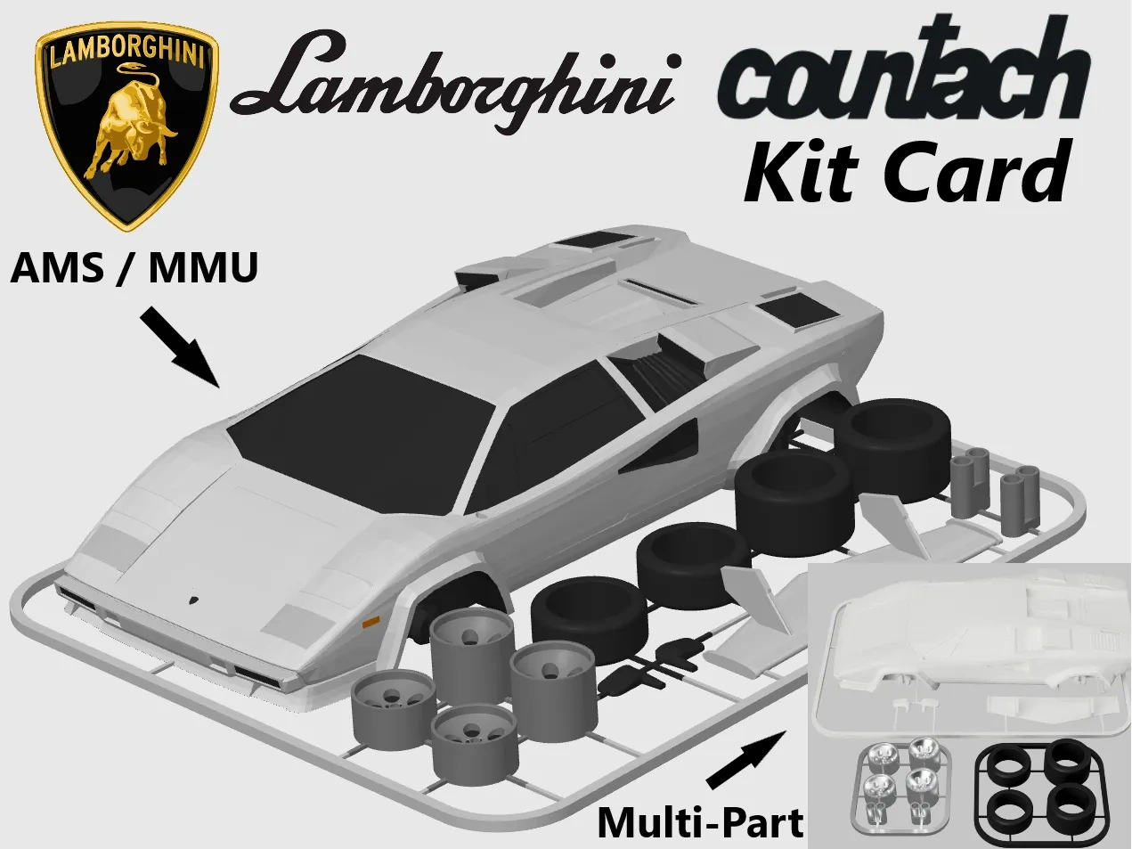 Lamborghini Countach 套卡 二次创作 - 来自 The Kit Card Guy - MakerWorld