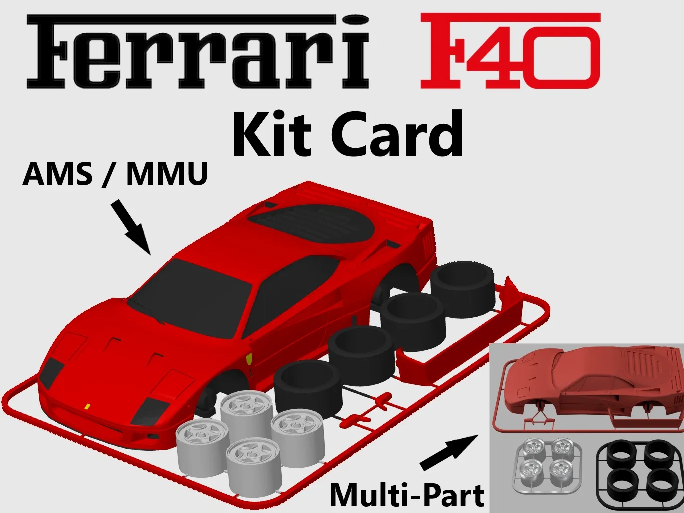 法拉利F40套卡 二次创作 - 来自 The Kit Card Guy - MakerWorld