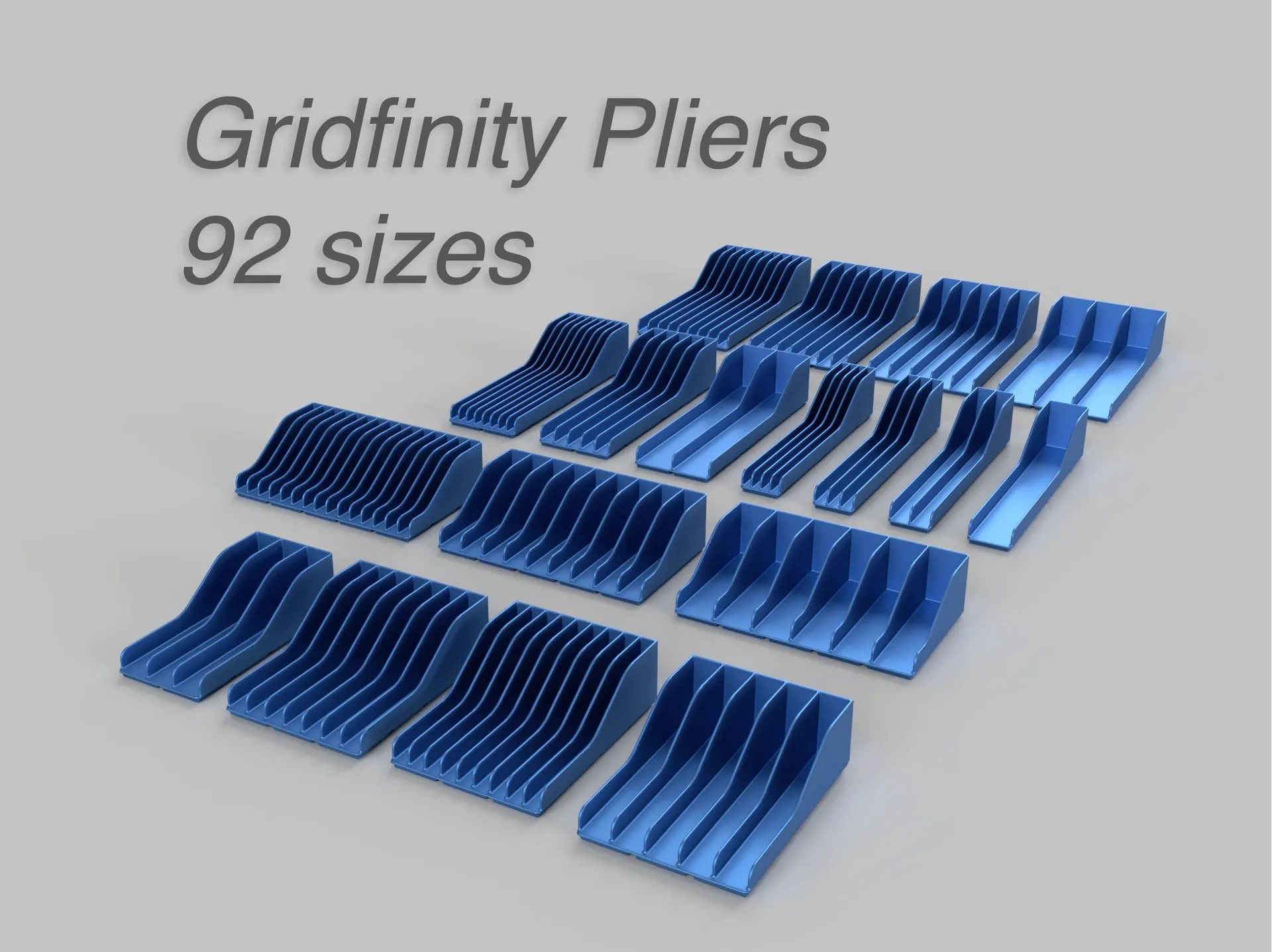 Gridfinity Pliers Racks Mega Pack (92 Sizes) 来自 Clay - MakerWorld