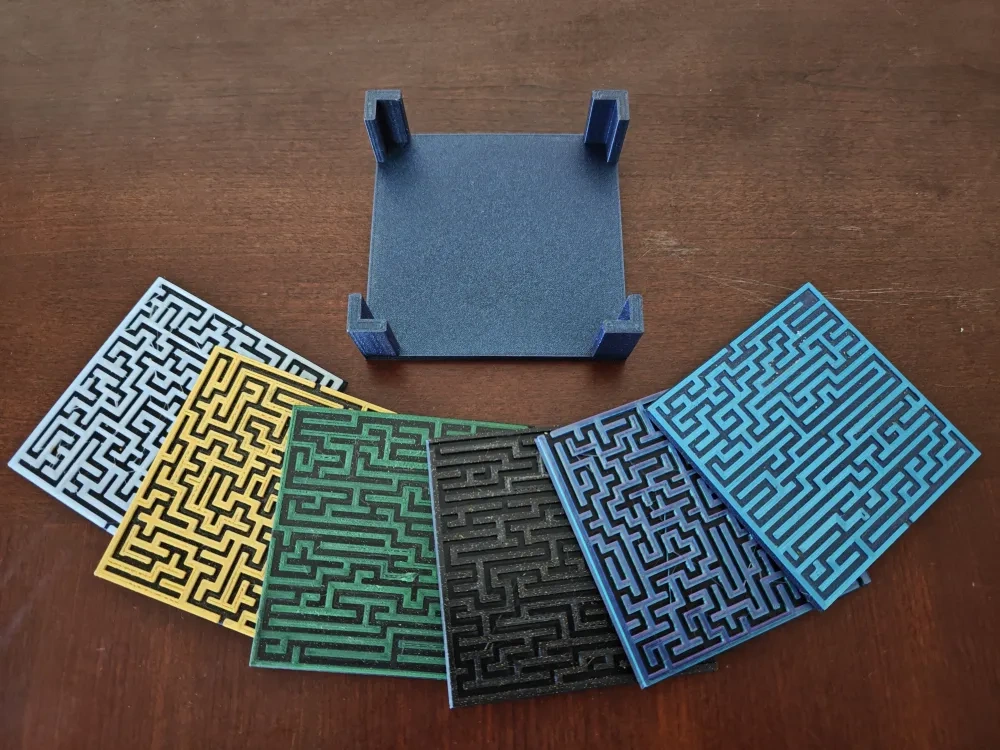 Maze Coasters with Coaster Holder 来自 Chronosynthesis - MakerWorld