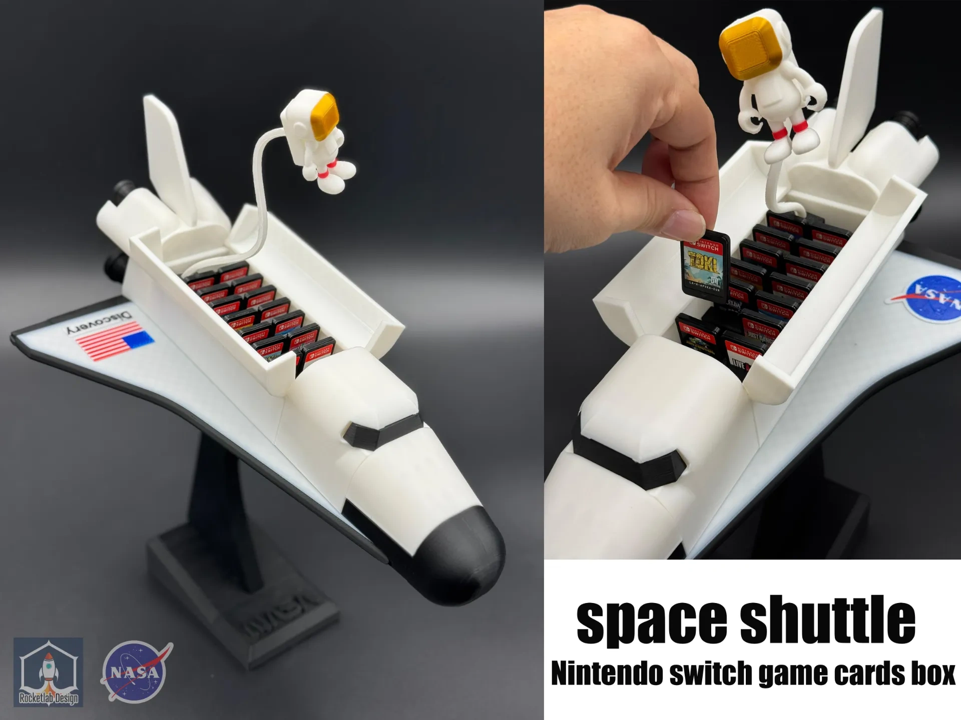 NASA航天飞机 Nintendo Switch 游戏卡收纳盒 来自 Rocketlab Design - MakerWorld