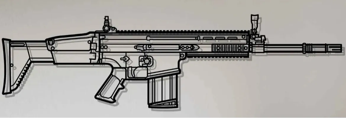 FN SCAR 17S剪影 来自 ATTV85 - MakerWorld