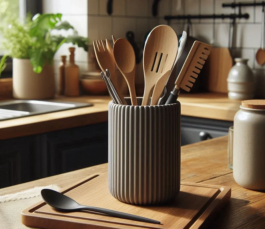 Ribbed Kitchen Utensil Holder, Utensil Basket 来自 Deltaprints - MakerWorld
