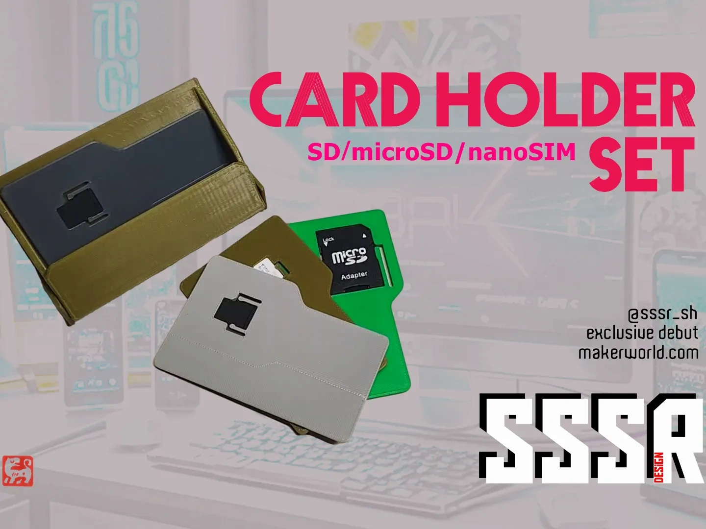 Card Holder Set (SD/MicroSD/NanoSIM) 来自 SSSR_SH - MakerWorld