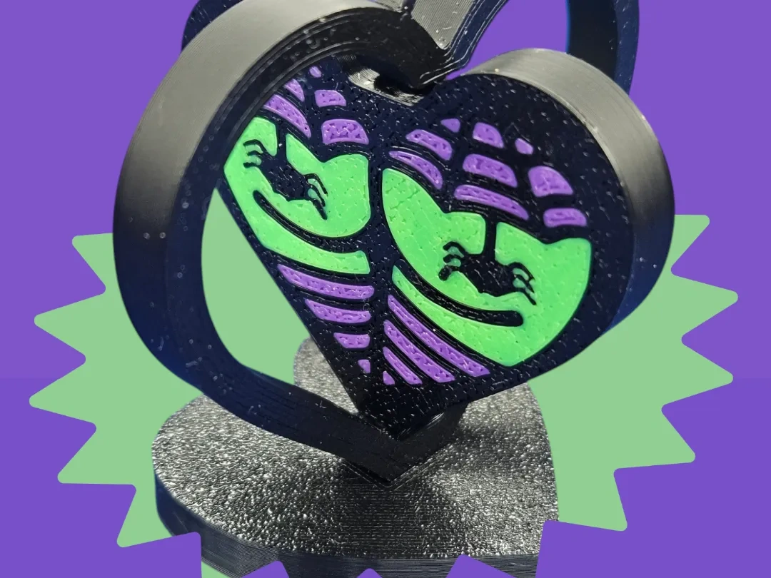 旋转解压玩具心形女巫臀部和支架 来自 NoProblem - MakerWorld