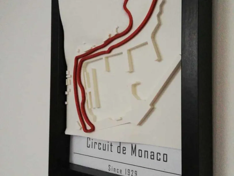 F1 Monaco circuit 3D map / Multicolor /Topographic 来自 Akhto Designs ...