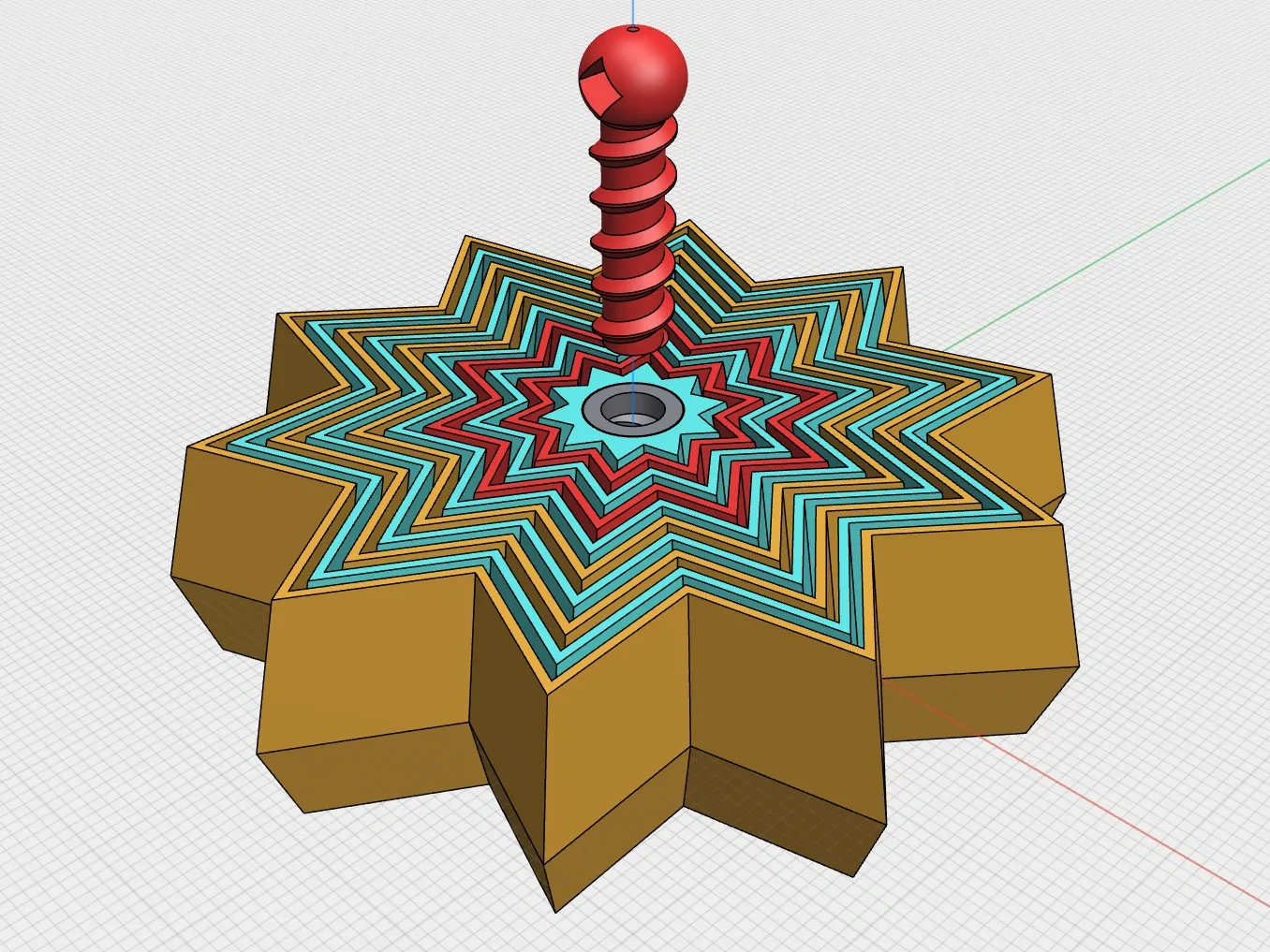 十全十美（十边萝卜塔）-圣诞树弹出式解压玩具 来自 3D OK - MakerWorld