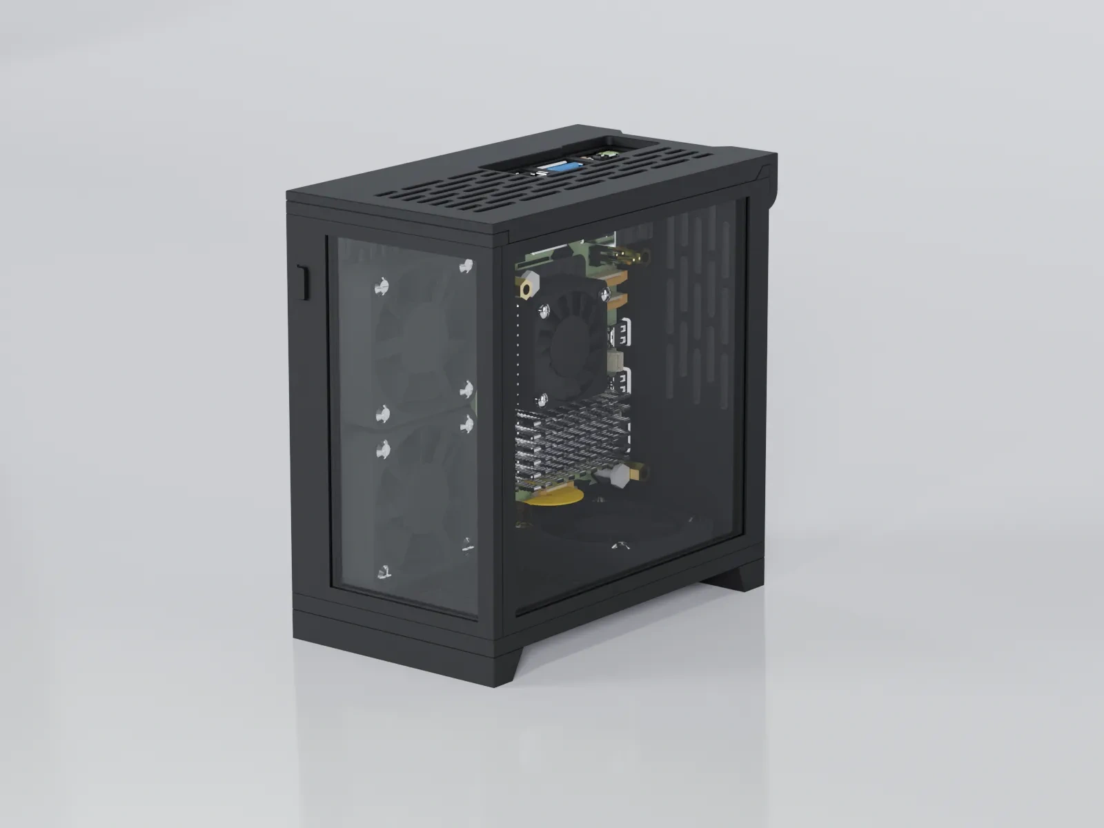 树莓派 5 PC 机箱亚克力面板 NVME 来自 stealthnode MakerWorld：免费下载 3D 模型