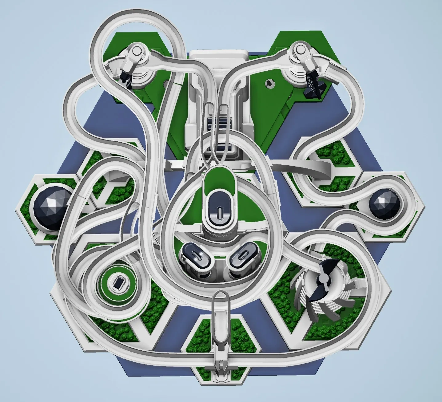 NeoHexa都市弹珠跑道——未来动感 来自 Structales - Roadrunner4d MakerWorld：免费下载 3D 模型