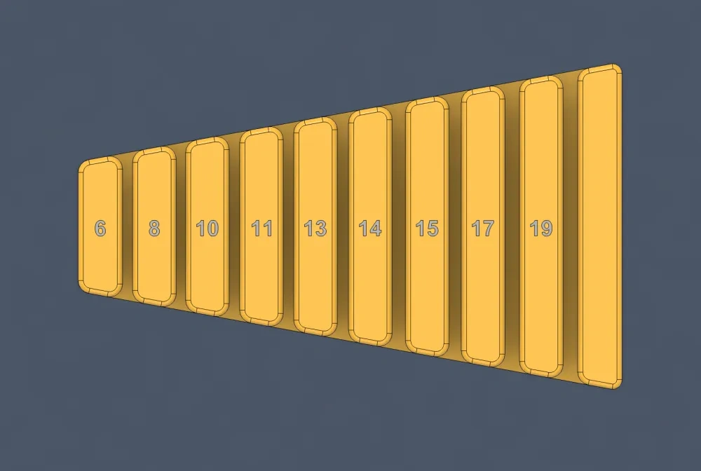 扳手 Gridfinity 套装 (6-19) 来自 pixelwave MakerWorld：免费下载 3D 模型