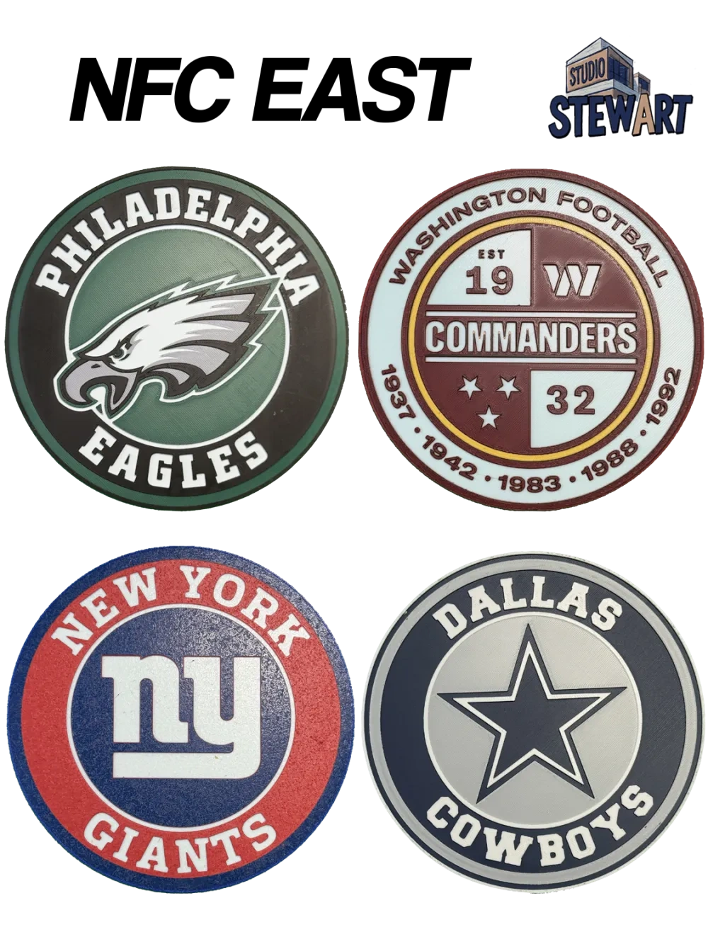 Wash Commanders NFL LOGO - 杯垫/办公标志 来自 StudioStewArt MakerWorld：免费下载 3D 模型
