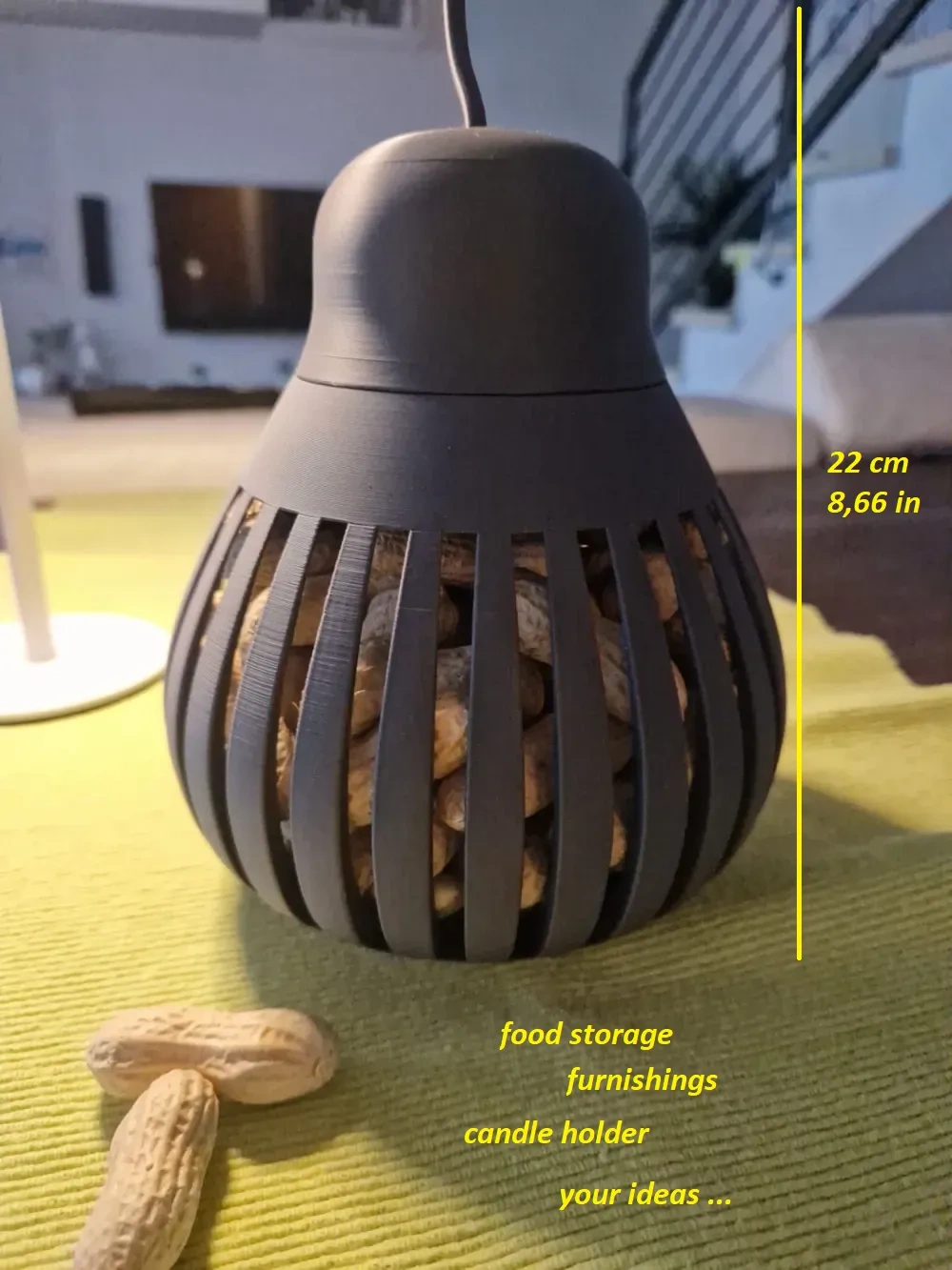 梨形储物容器中心装饰品设计 来自 ABO Design MakerWorld：免费下载 3D 模型