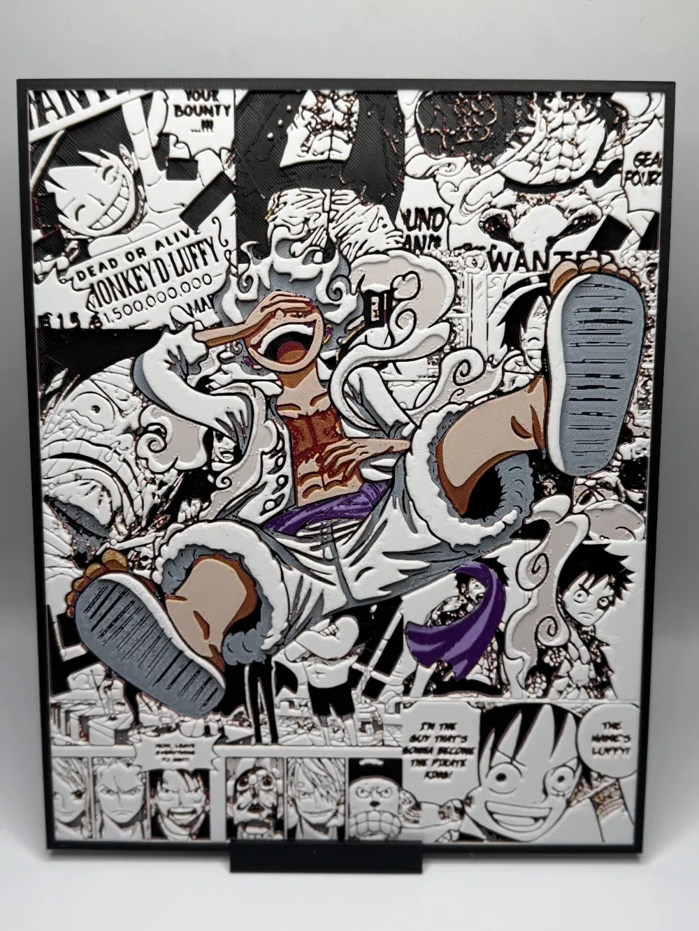 海贼王 Hueforge - 路飞漫画背景 来自 MonkeyForge 3D MakerWorld：免费下载 3D 模型