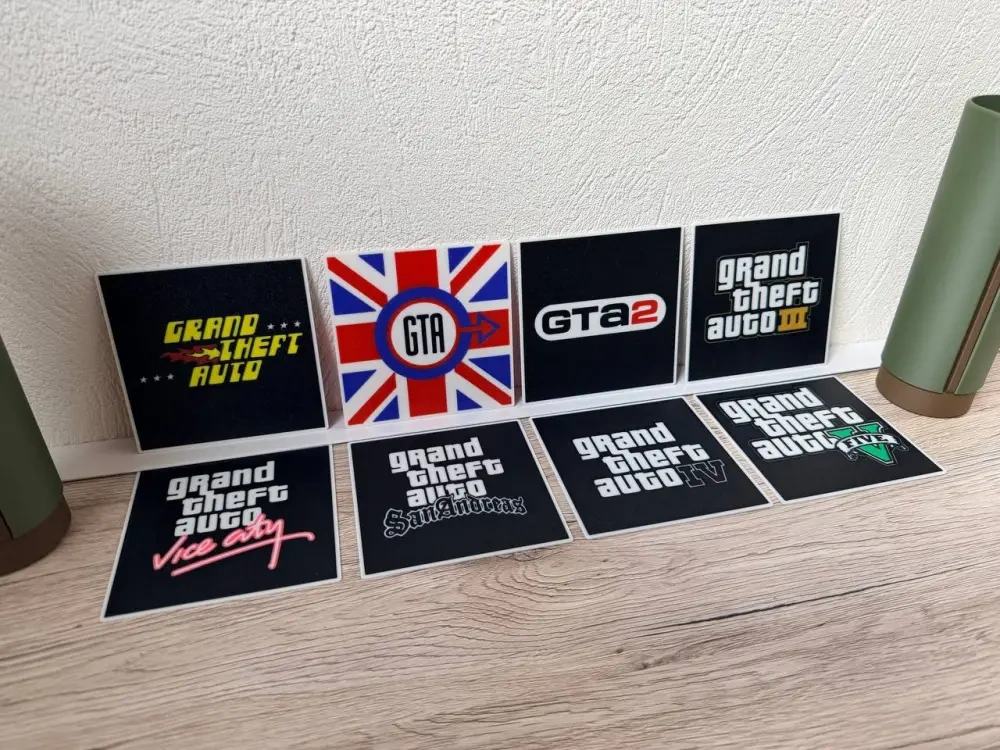 GTA 杯垫完整历史合集 来自 killfaker MakerWorld：免费下载 3D 模型