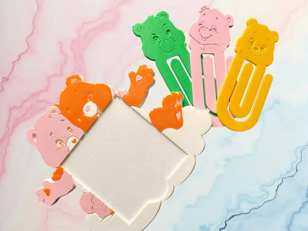 爱心小熊厚实回形针和便签本套装 来自 Ada & K 3DA MakerWorld：免费下载 3D 模型