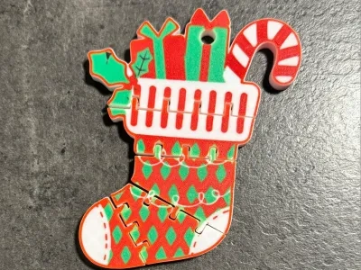 可活动的圣诞袜 来自 Flojo MakerWorld：免费下载 3D 模型