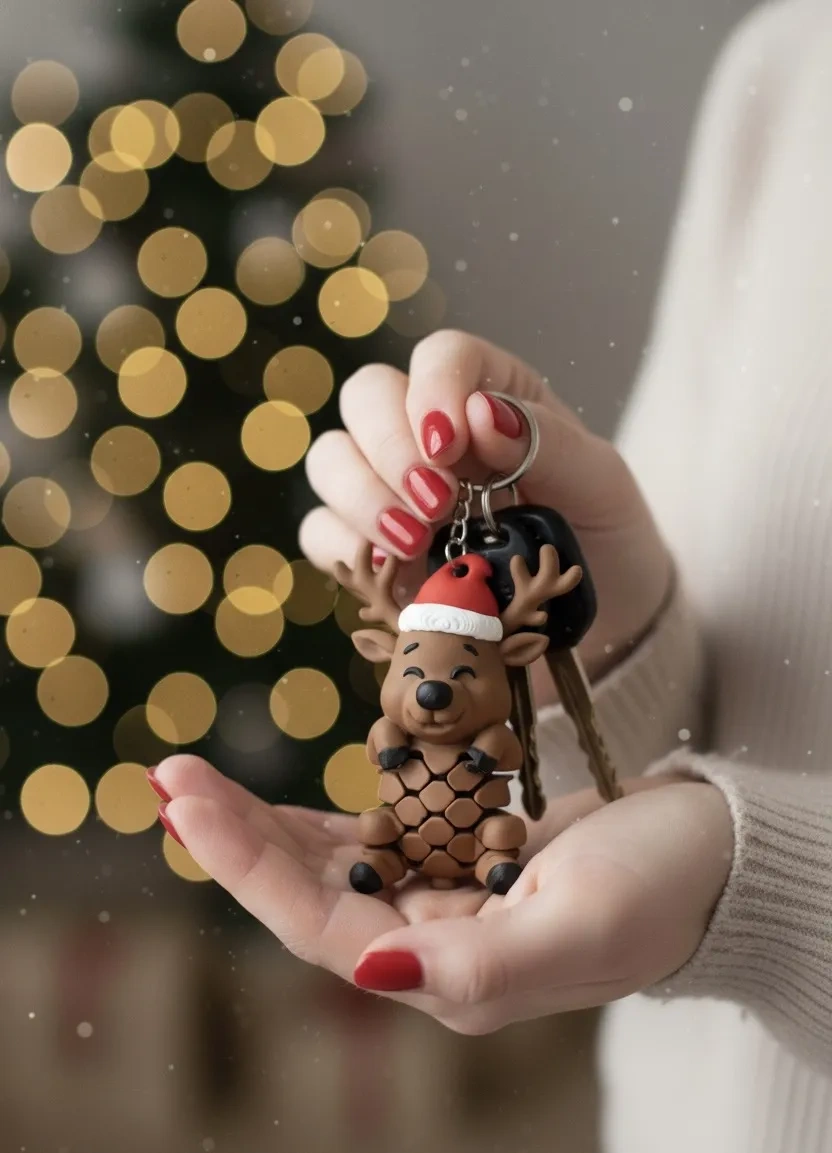 驯鹿 可活动的 钥匙扣 圣诞 玩具 钥匙 背包 来自 VASEE MakerWorld：免费下载 3D 模型