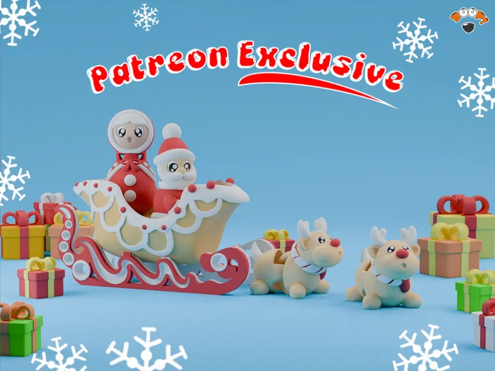 可爱的可活动关节迷你圣诞老人和圣诞奶奶 + 钥匙扣 来自 Arina MakerWorld：免费下载 3D 模型