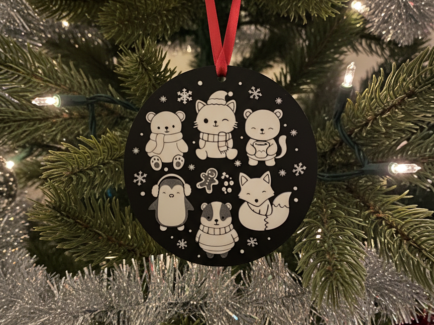 圣诞装饰 可爱动物 圣诞球 来自 Valsgrd MakerWorld：免费下载 3D 模型