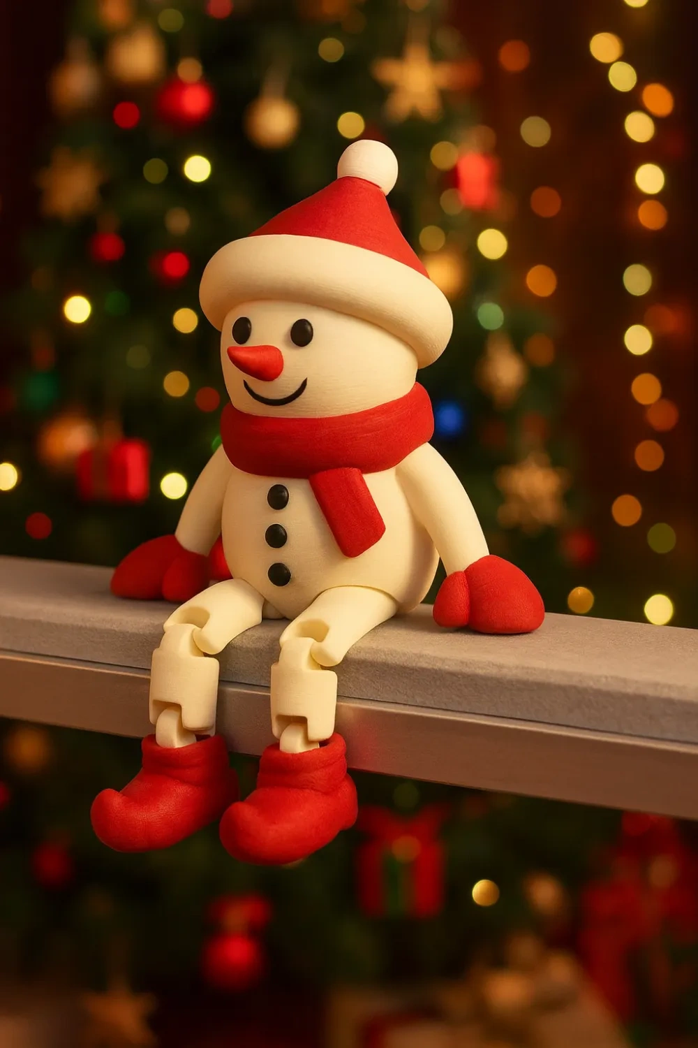 可活动关节的圣诞雪人 来自 Tomasprint MakerWorld：免费下载 3D 模型