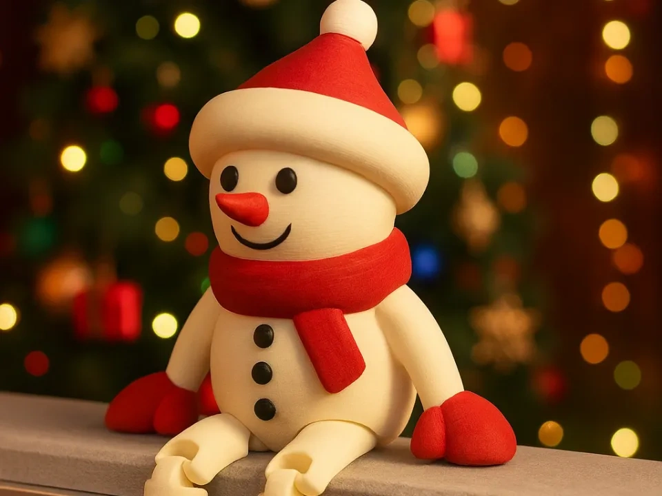 可活动关节的圣诞雪人 来自 Tomasprint MakerWorld：免费下载 3D 模型