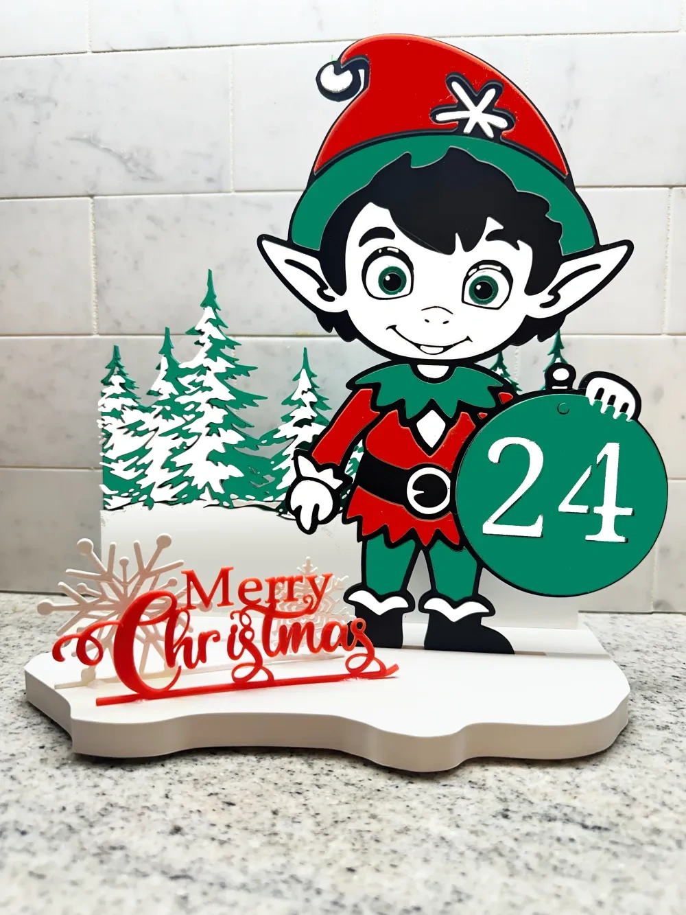 小精灵圣诞倒计时 来自 Bob Cuffe MakerWorld：免费下载 3D 模型