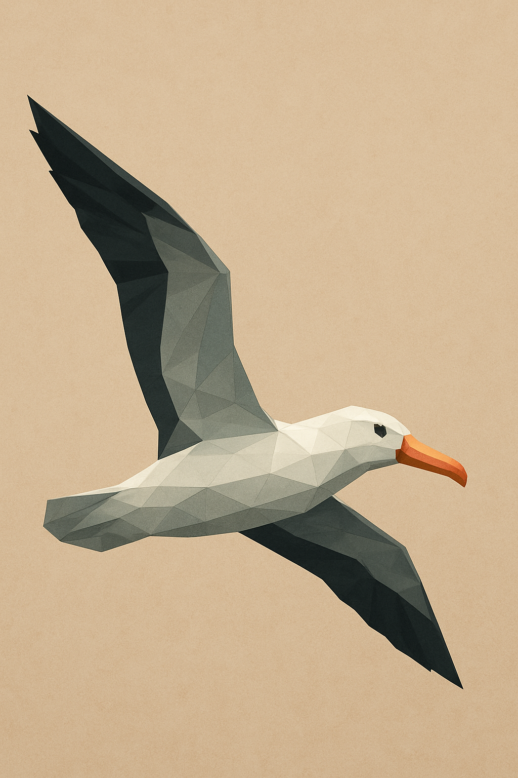 低多边形滑翔信天翁 来自 Ecoiras MakerWorld：免费下载 3D 模型