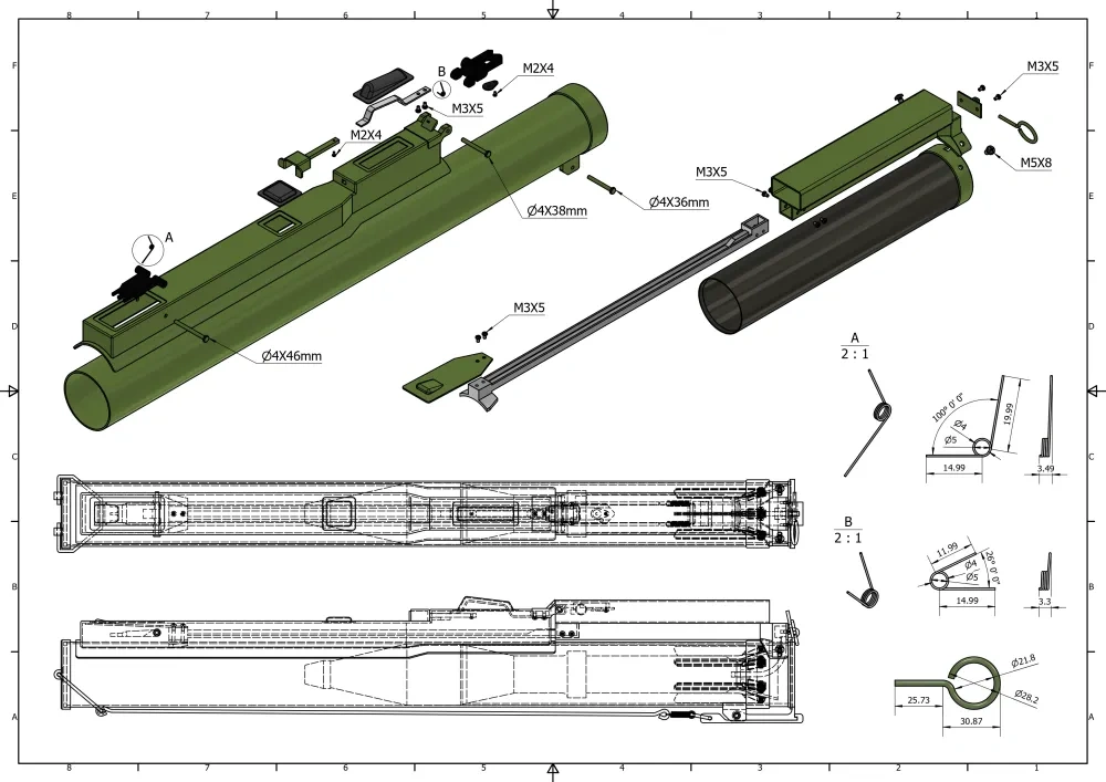 M72 LAW V1 66毫米火箭发射器 - 免费 3D 打印模型 - MakerWorld