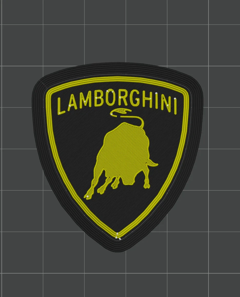 迷你兰博基尼双色车标 二次创作 - 来自 SpencerWu MakerWorld：免费下载 3D 模型