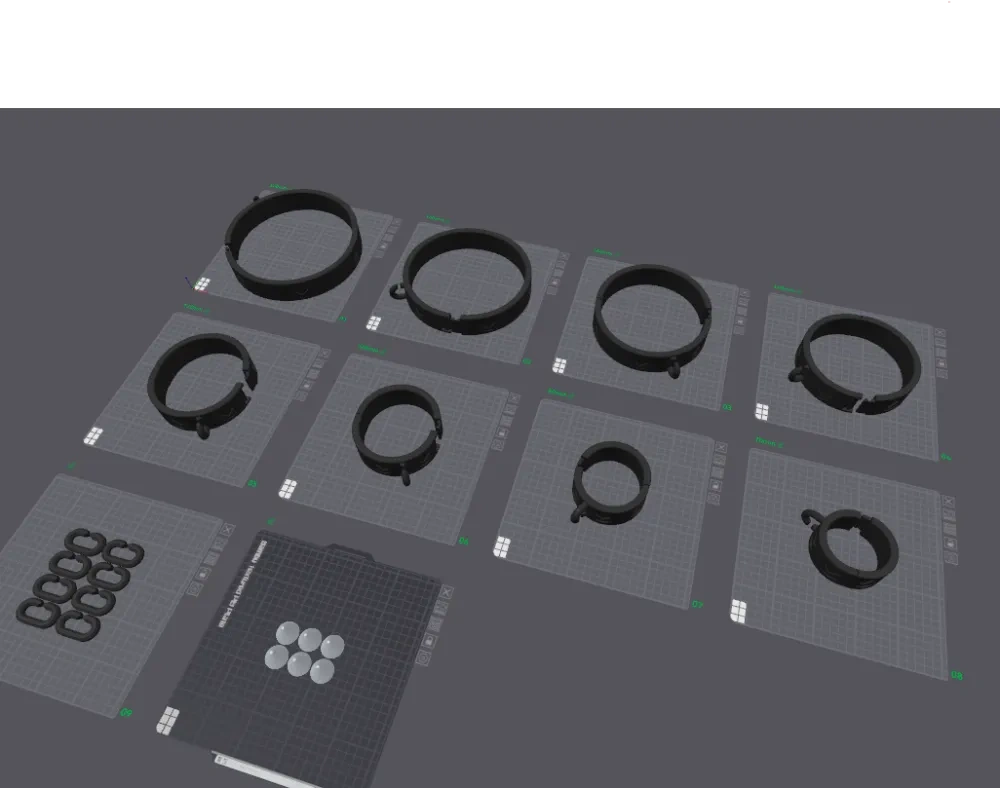 Ver.2 铆钉手镯/项圈 适用于角色扮演/兽装 来自 Rexery 雷格希 MakerWorld：免费下载 3D 模型