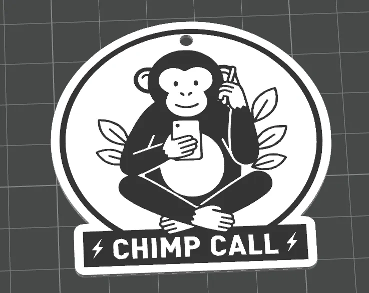 拿着手机的猴子钥匙扣 来自 Eletros00 MakerWorld：免费下载 3D 模型