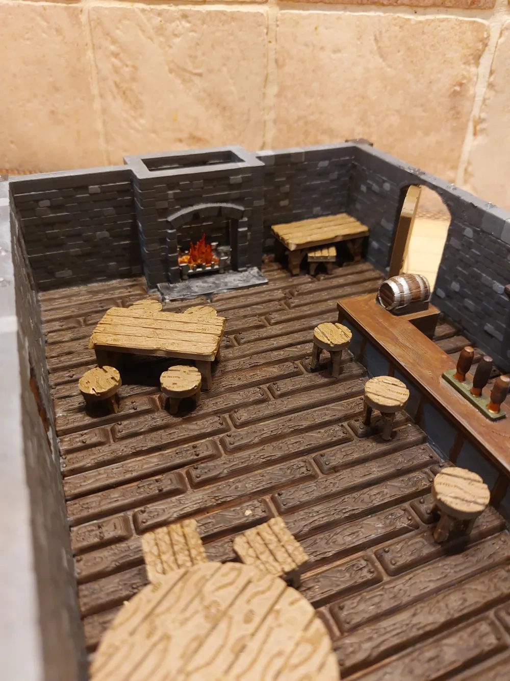 龙与地下城桌子，带椅子的长方形桌子 - 龙与地下城场景 来自 dungeons and wyverns MakerWorld：免费下载 3D 模型