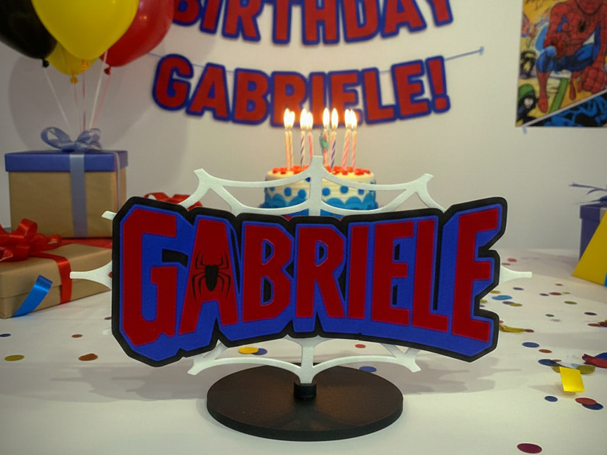 加布里埃尔名字文字 - 生日派对 来自 Danielepand MakerWorld：免费下载 3D 模型