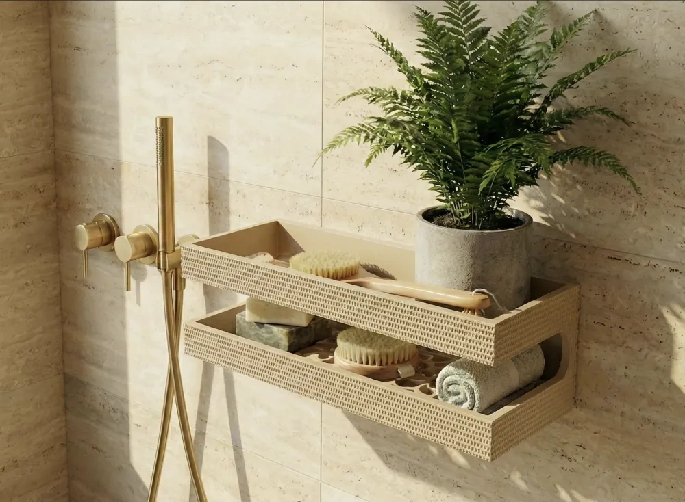 现代纹理分层淋浴架和整理器 来自 𝓒𝓲𝓹𝓻𝓲𝓪𝓷𝓲 𝟑𝓓𝓮𝓼𝓲𝓰𝓷 ™️ Cipriani 3Design MakerWorld：免费下载 3D 模型